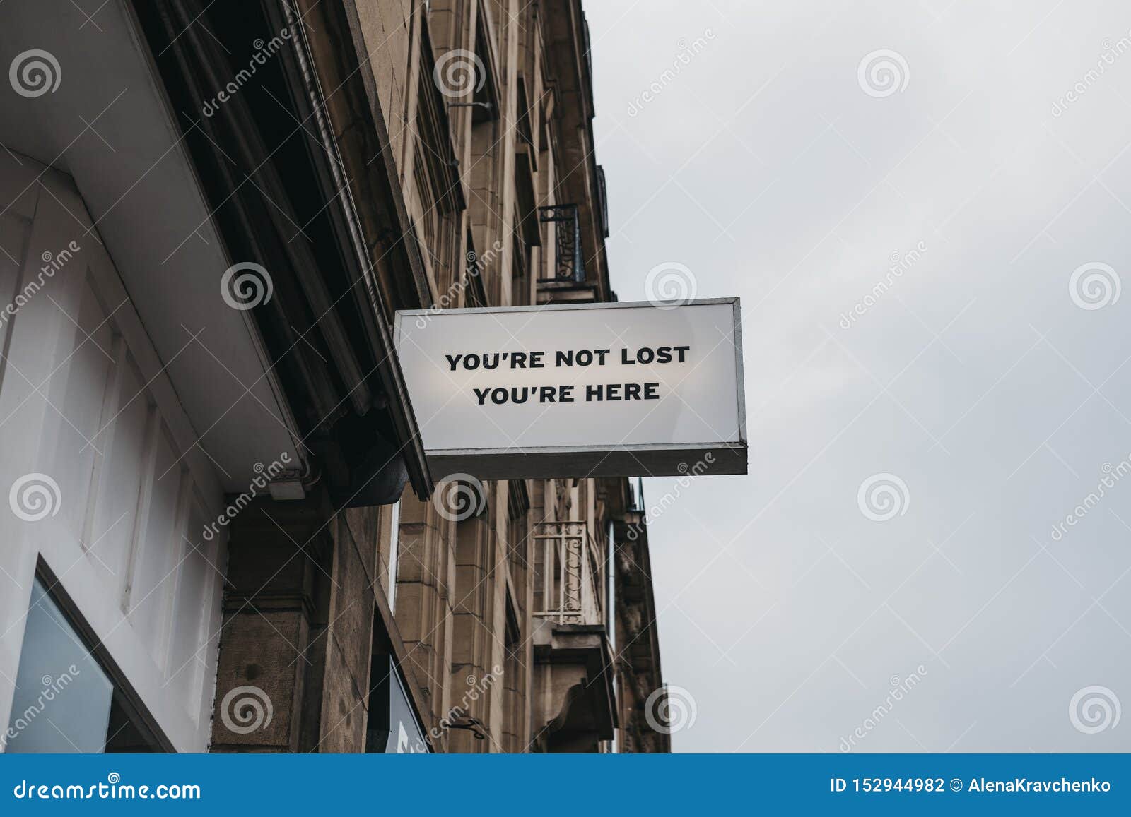 `You are Not Lost, You are Here` Sign Stock Photo - Image of downtown ...