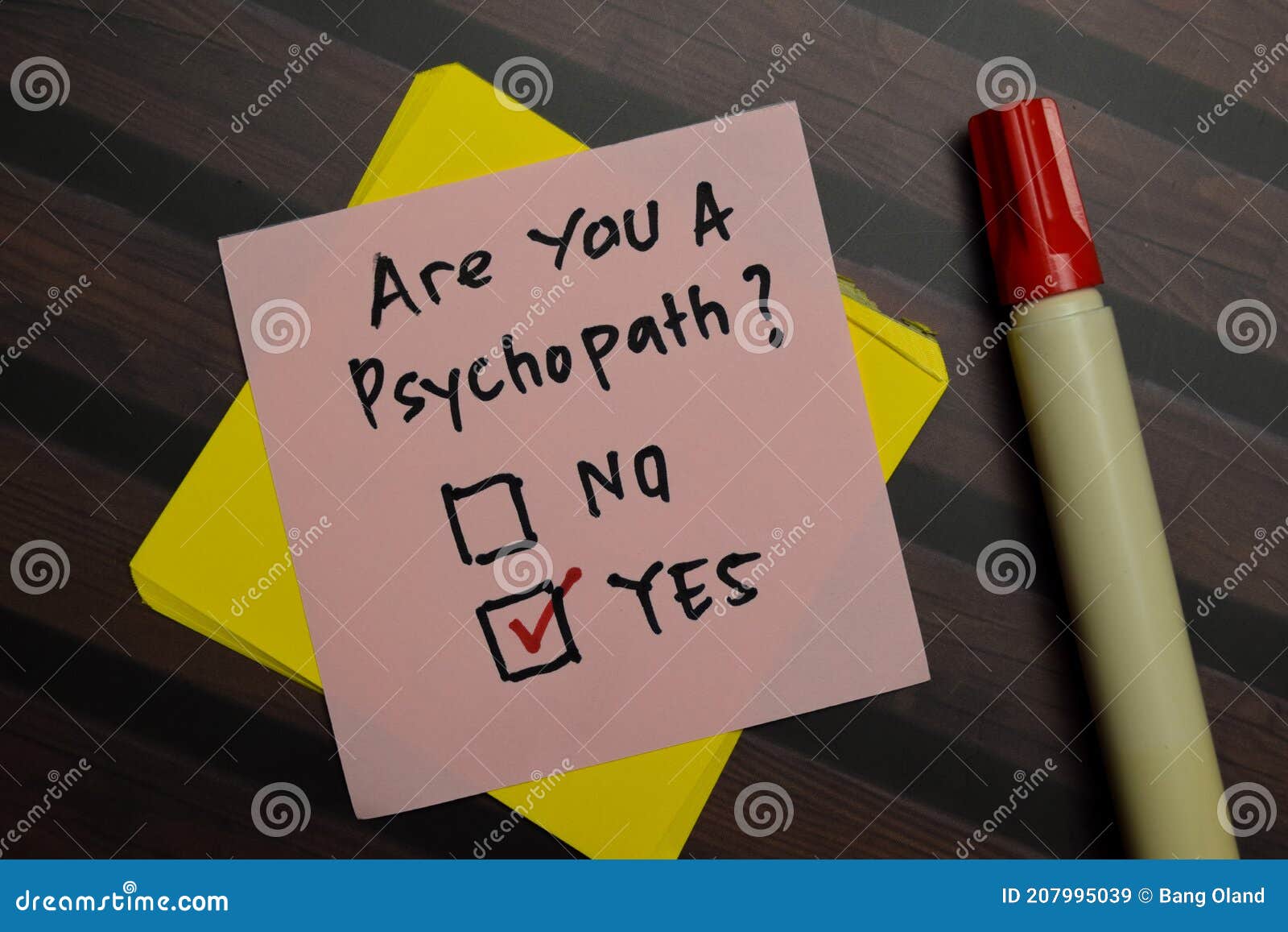 Are You Psychopath Write on Sticky Notes and Supported by Additional ...