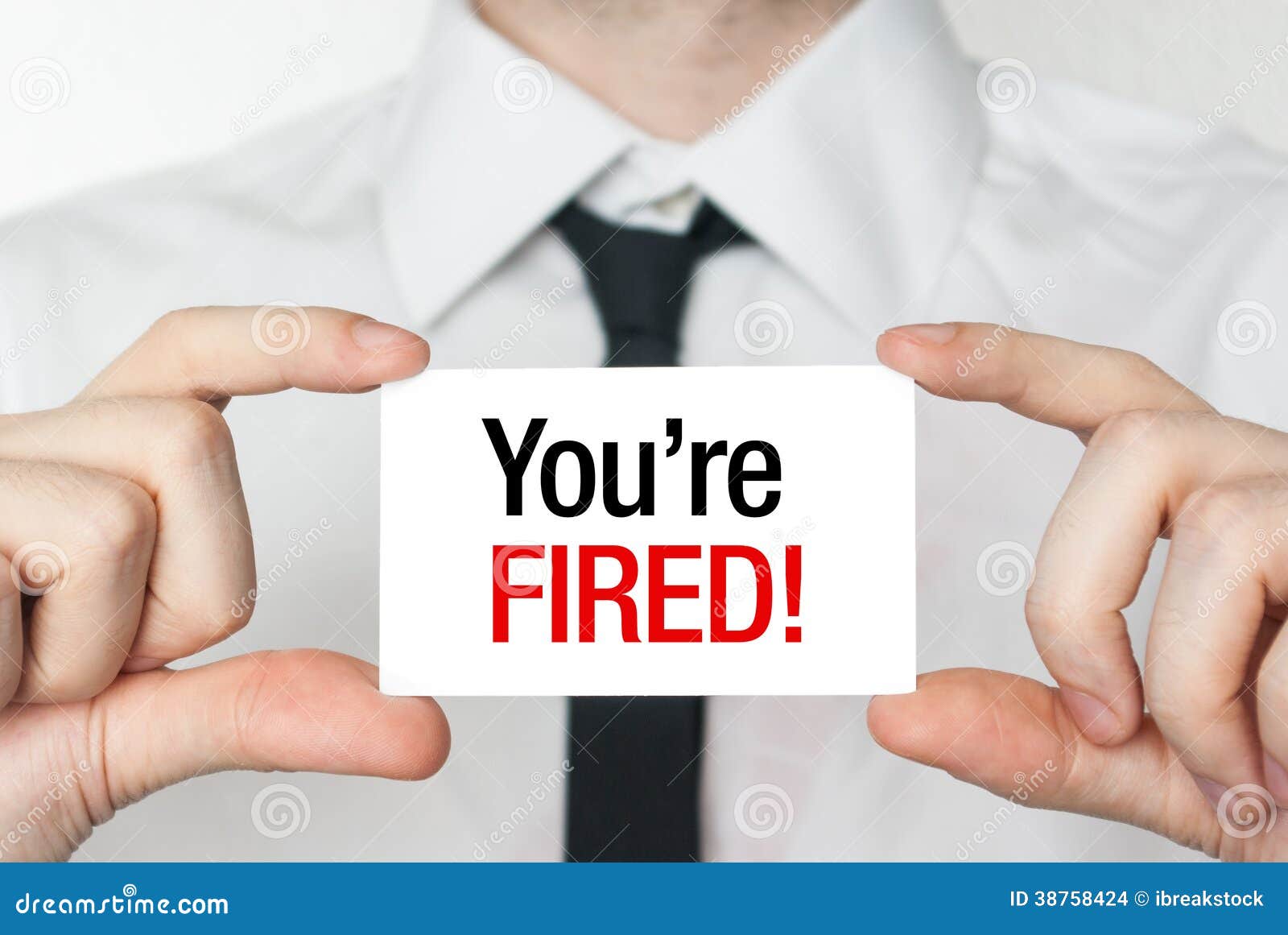 You re fired card stock photo. Image of businessman, office - 38758424