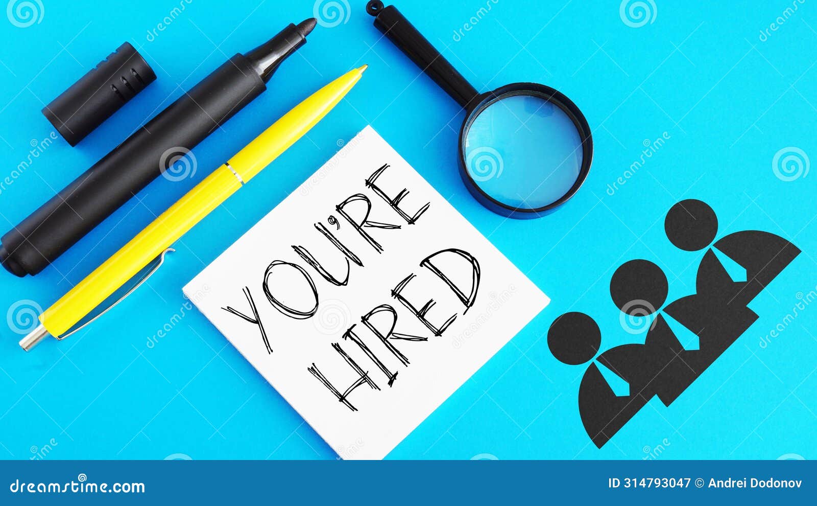You Re Hired is Shown Using the Text Stock Image - Image of offering ...