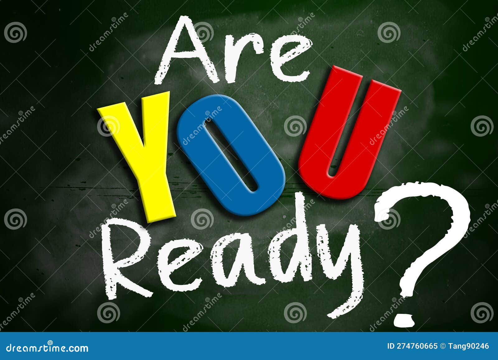 Are You Ready Conceptual Words on Blackboard Stock Illustration ...