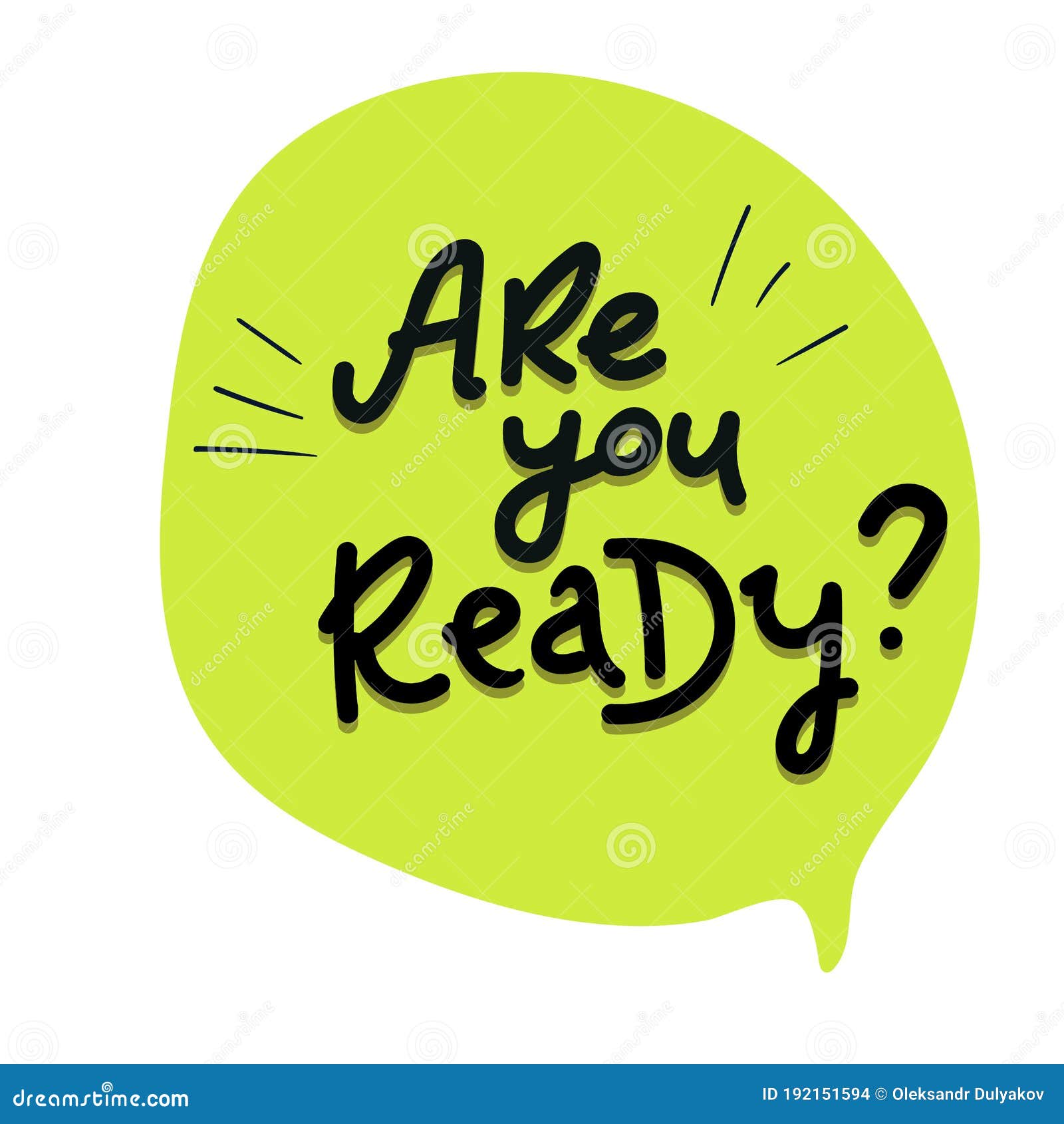 Are You Ready Lettering Green on White Sticker Stock Vector ...