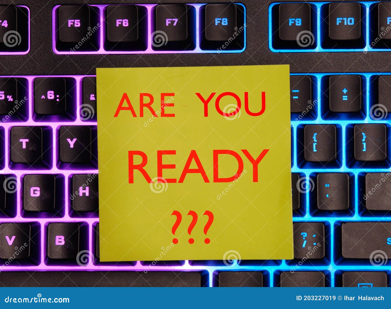 Are You Ready Red Question on Yellow Paper Stock Image - Image of ...