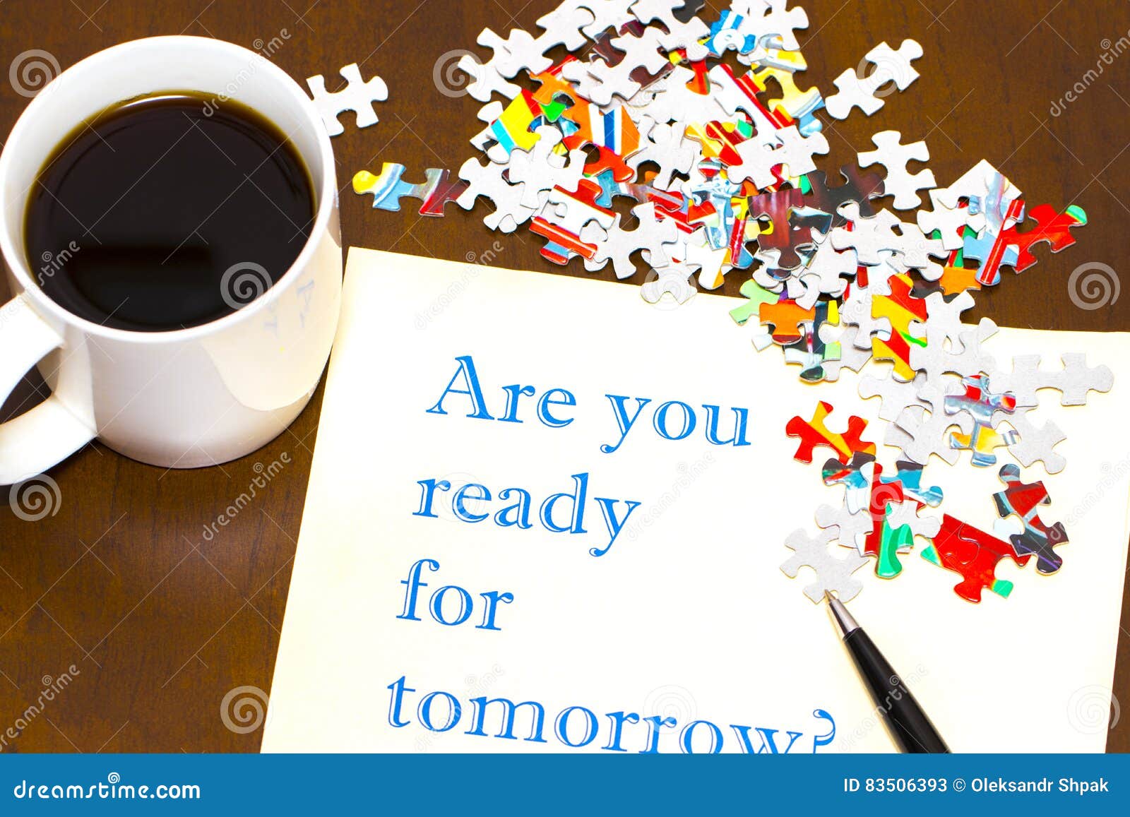 Are You Ready for Tomorrow Question - Handwriting on a Sheet of Stock ...