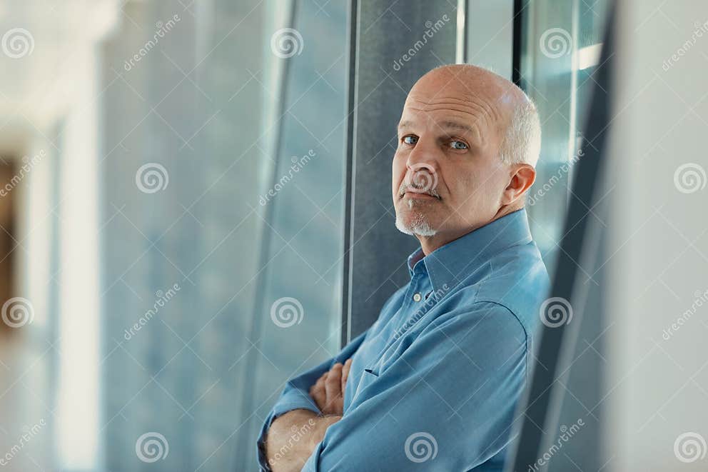 Smart Man with Folded Arms in Modern Corporate Facilities Stock Image ...
