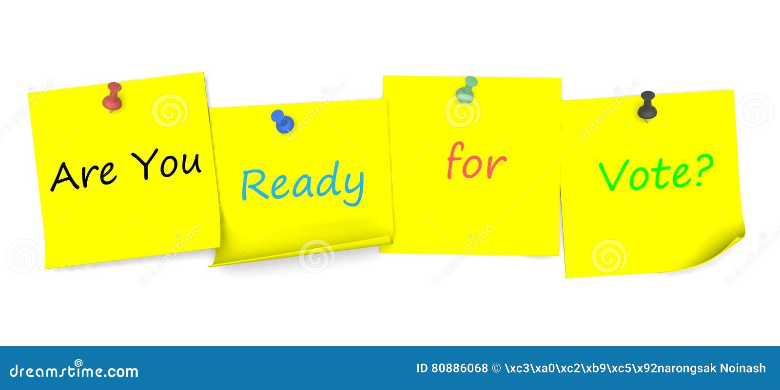 Are You Ready for Vote, Message on Note Paper with Pin Stock ...