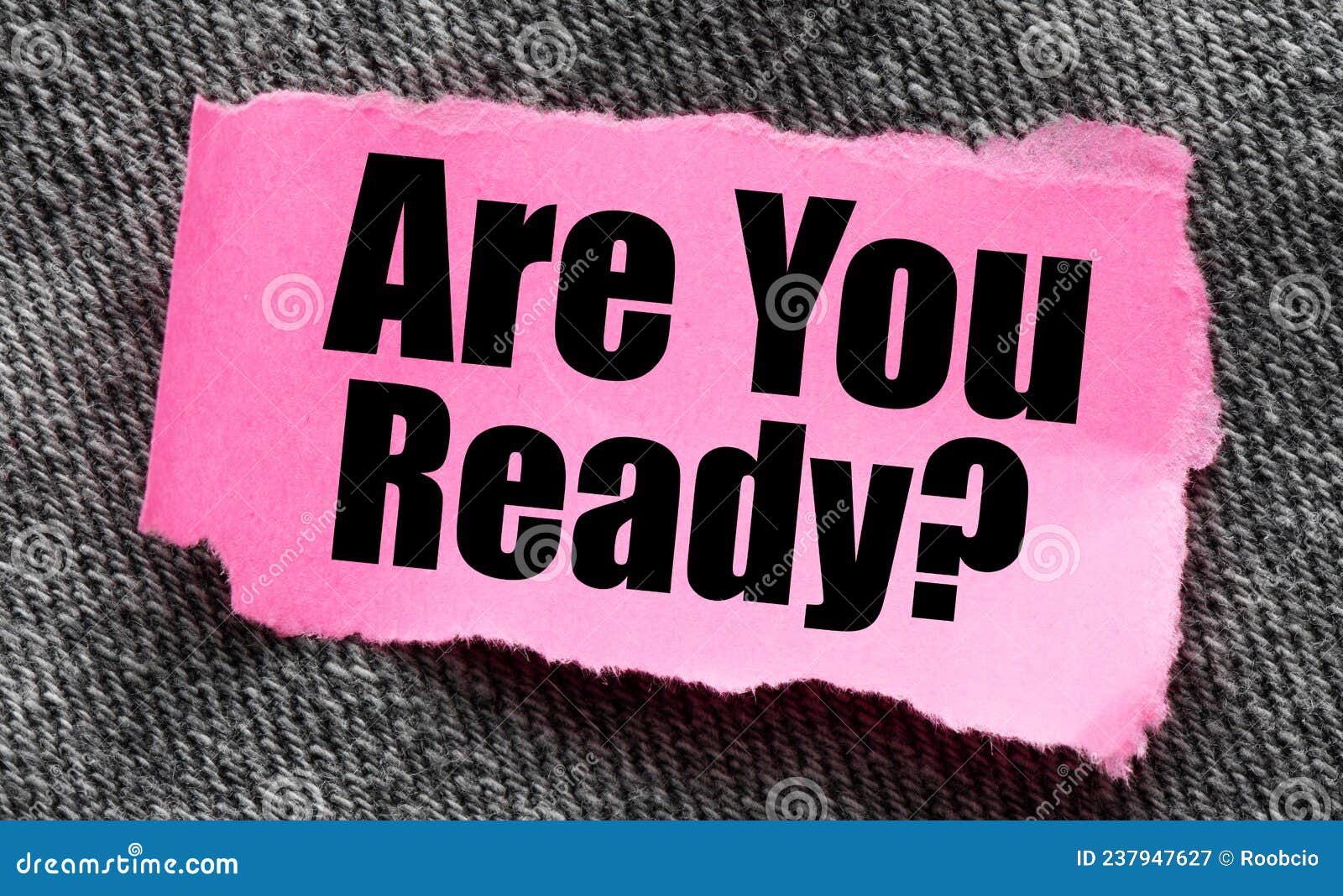 Are You Ready? a Word on a Small Piece of Paper Stock Image - Image of ...
