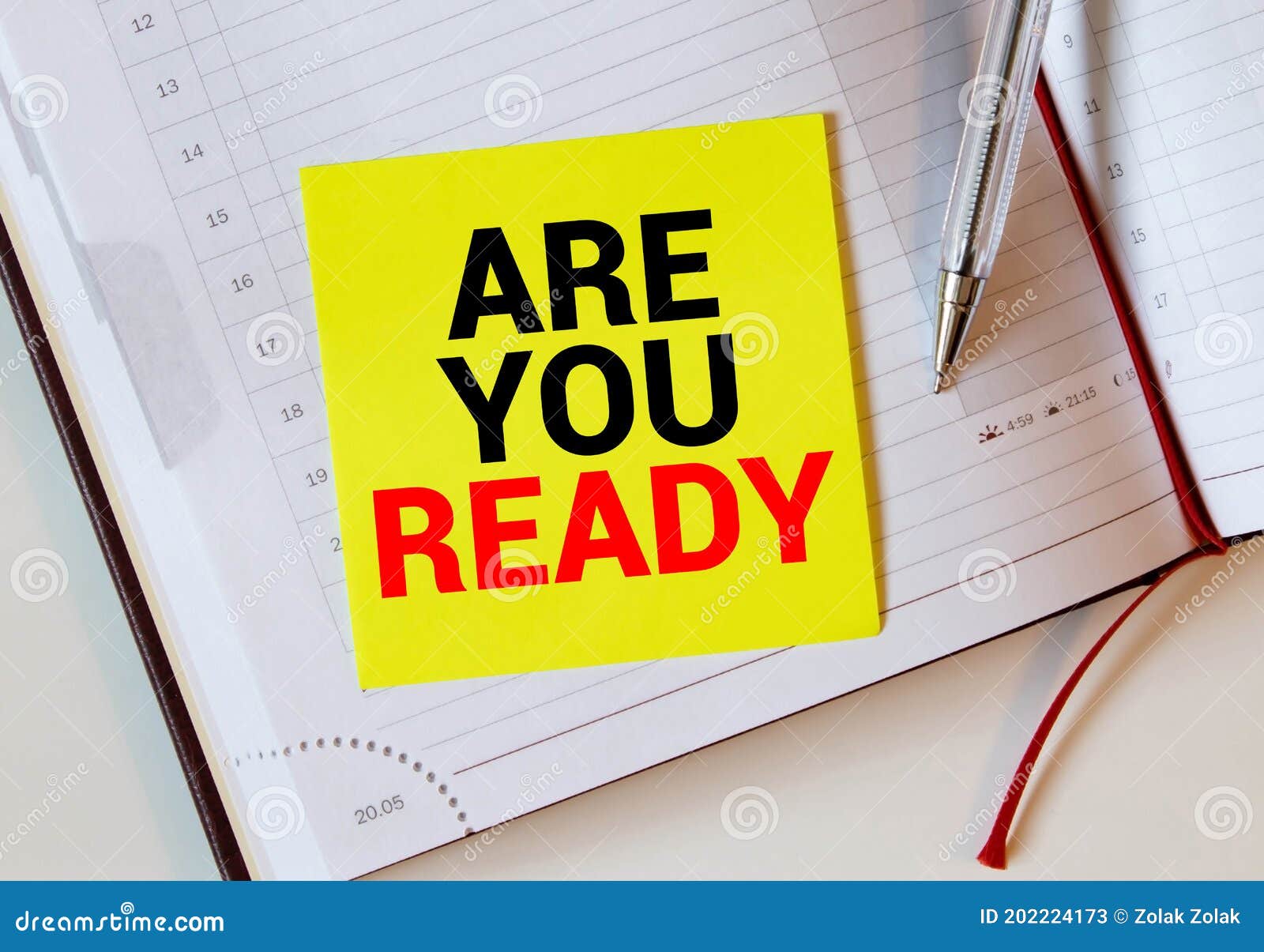 Are You Ready Written on the Paper on a Wood Background Stock Image ...