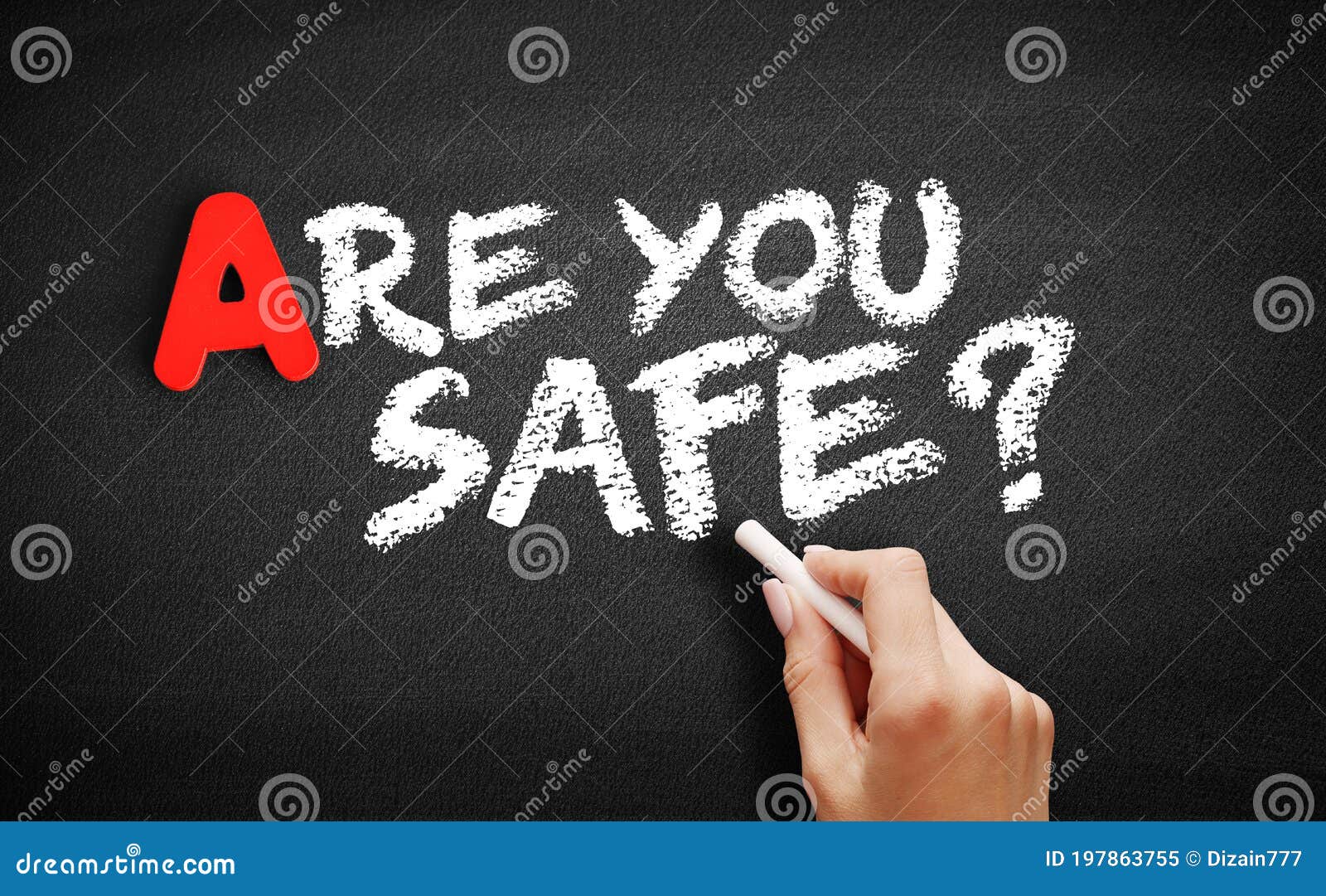 Are You Safe Text on Blackboard Stock Image - Image of attention ...