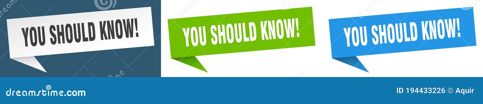 You Should Know! Banner. You Should Know! Speech Bubble Label Set Stock ...