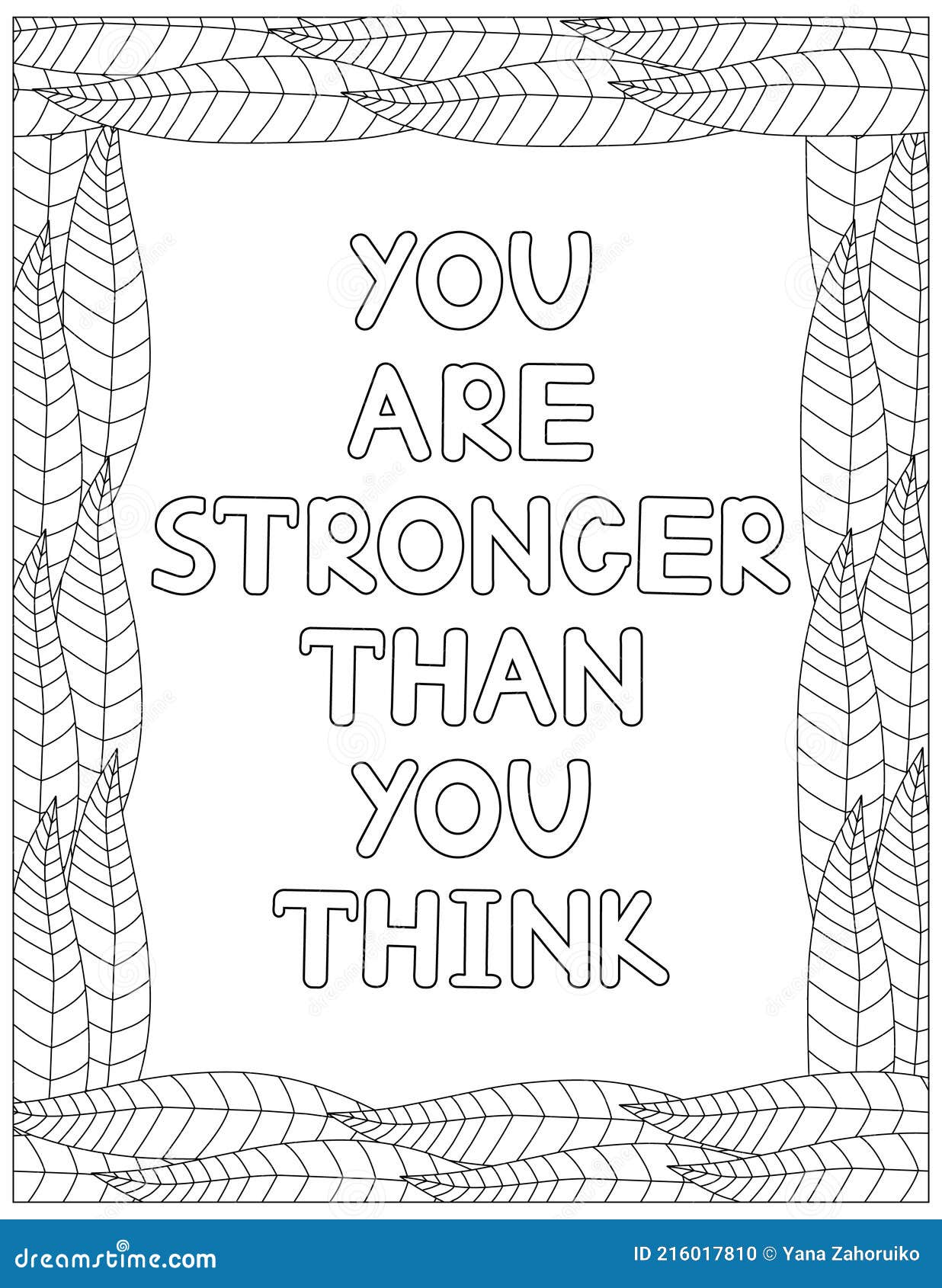 You are Stronger Than You Think. Quote Coloring Page Stock Vector ... You are Stronger Than You Think. Quote Coloring Page Stock Vector ...