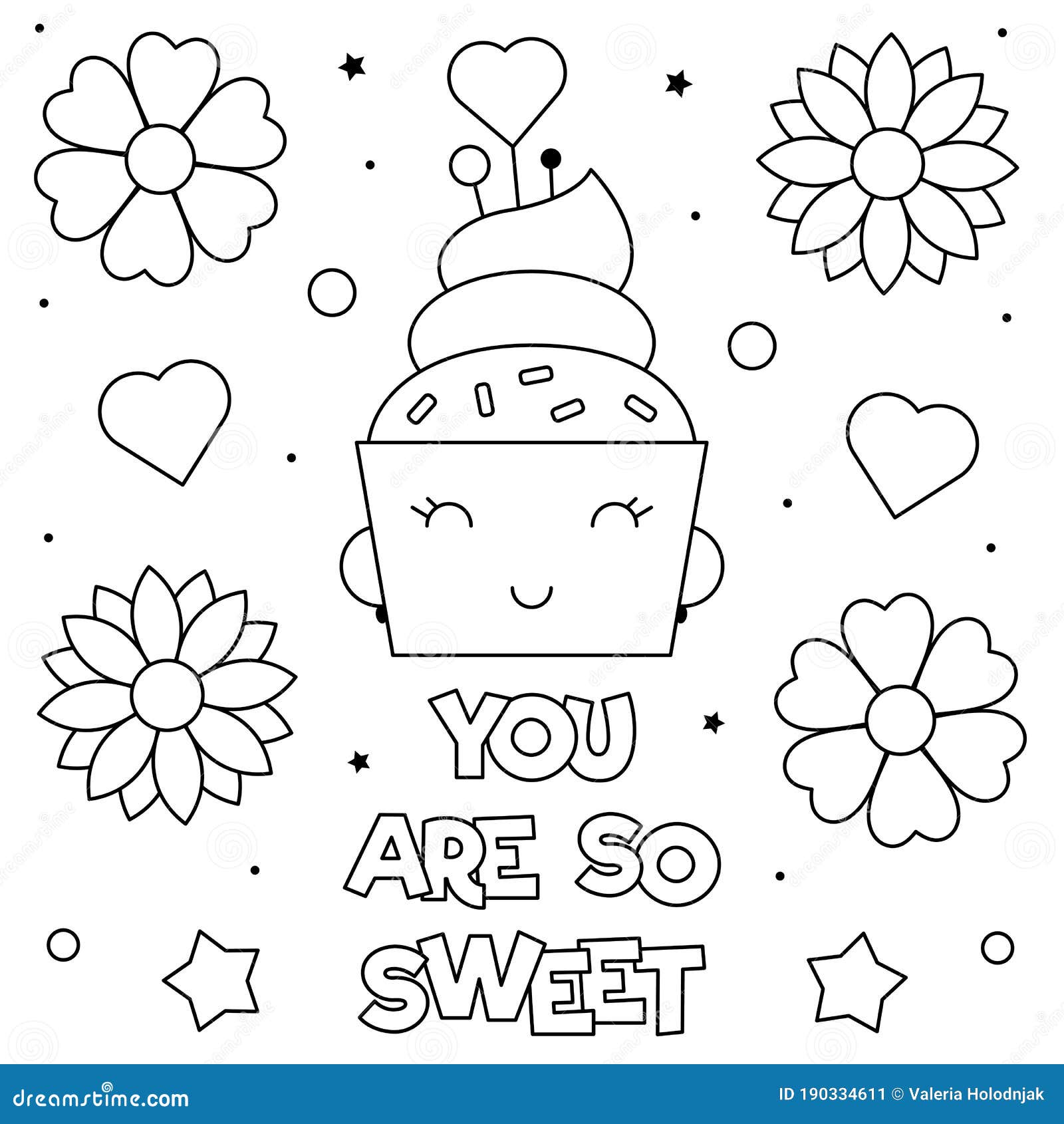 You are so Sweet. Coloring Page. Black and White Vector Illustration ...