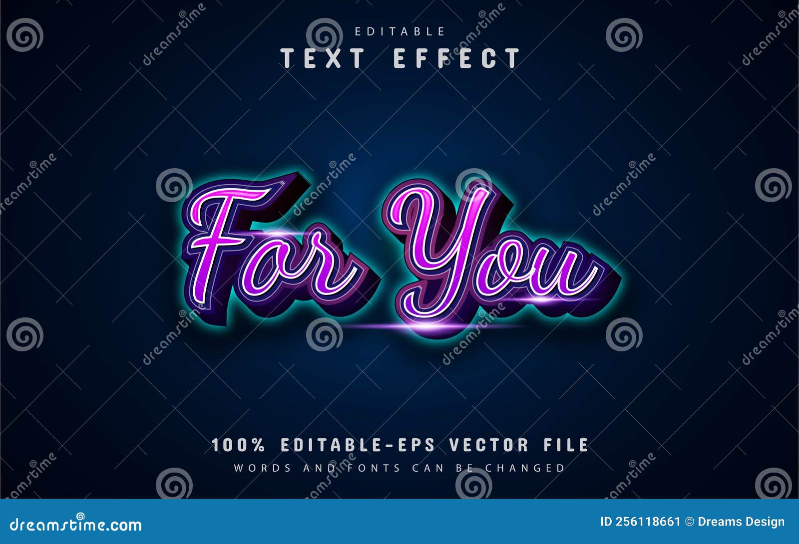 For You Text, 3d Purple Text Effect Stock Vector - Illustration of blue ...
