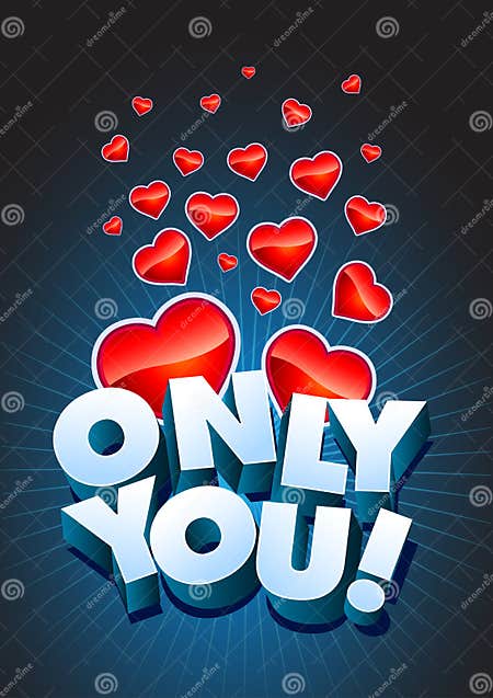 Only You text and hearts stock vector. Illustration of birthday - 22636434