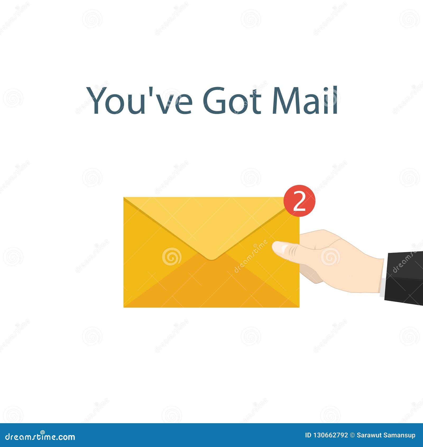 You`ve Got Mail,hand Hold Mail Notifications Vector Stock Vector ...