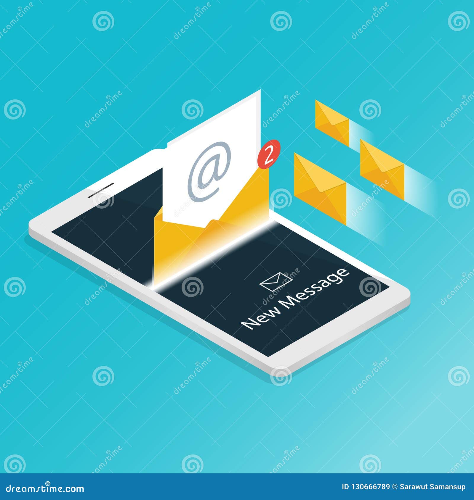 You`ve Got Mail,isometric Email Smartphone Notifications Application ...