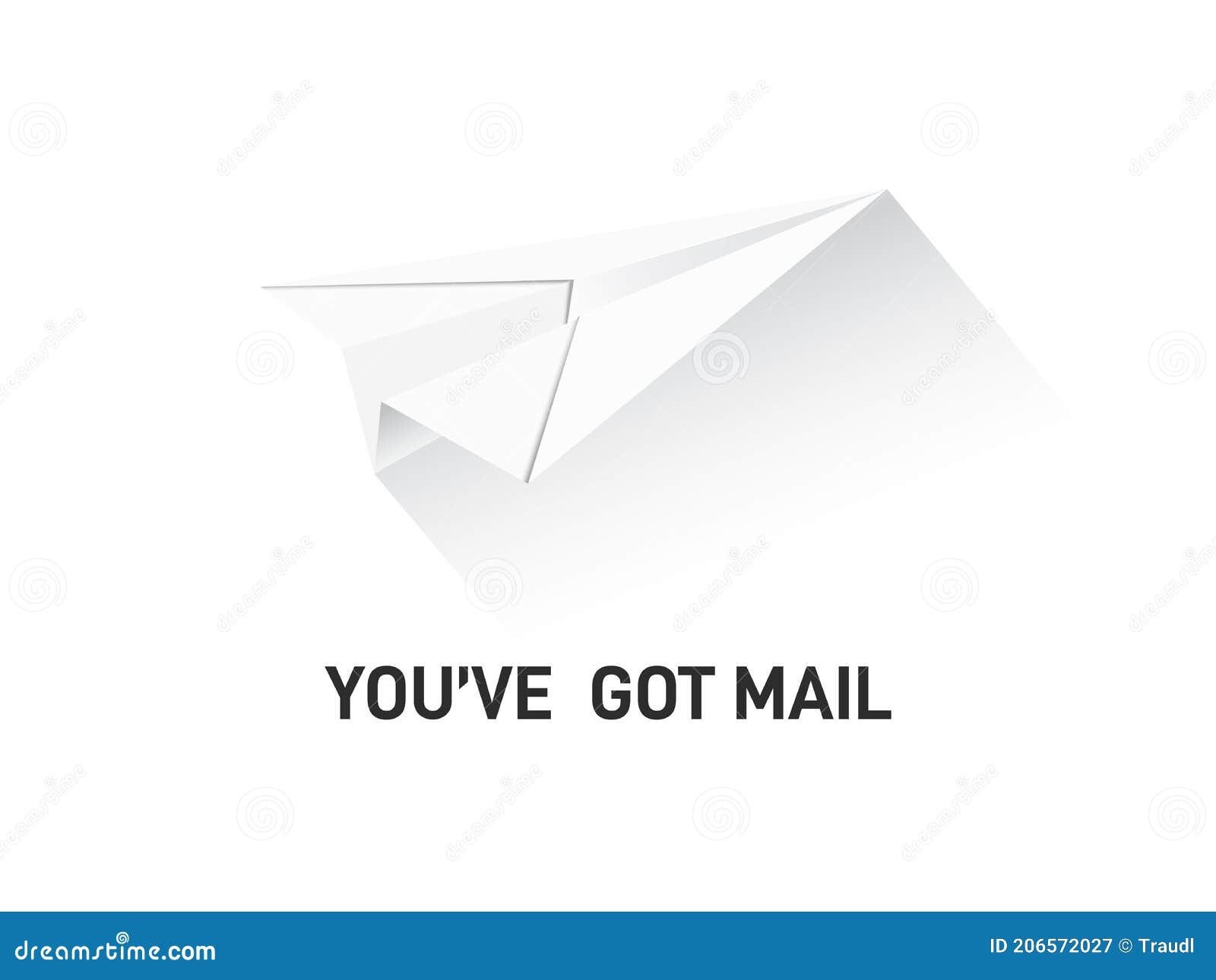 You`ve Got Mail Vector Illustration with Flying Paper Airplane. Stock ...