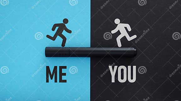 You Versus Me is Shown Using the Text Stock Photo - Image of difference ...