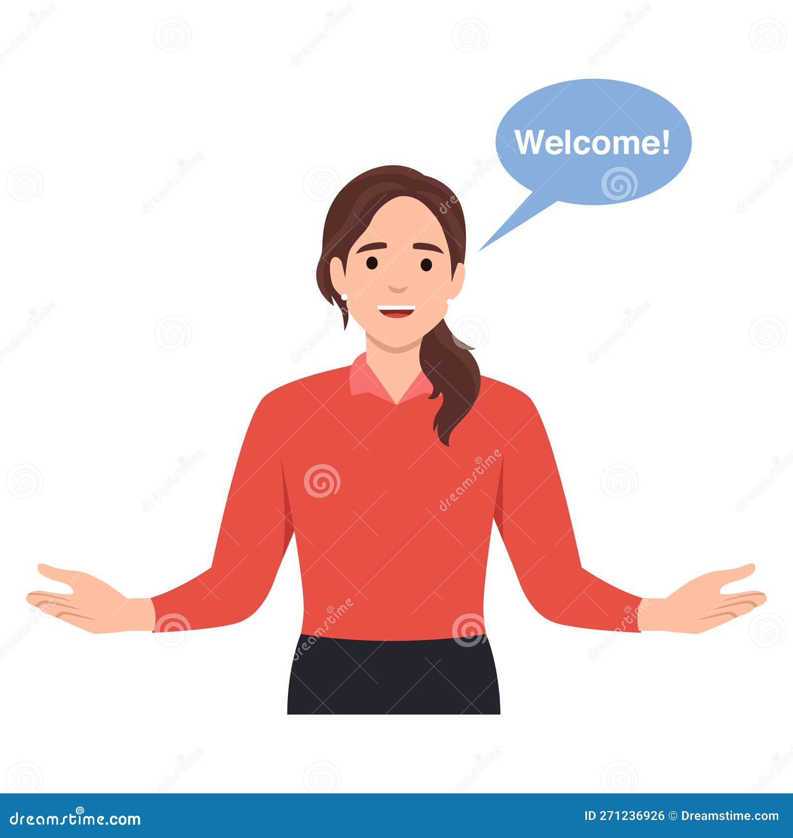You are Welcome. Cheerful Woman Gesturing Welcome Sign and Smiling ... You are Welcome. Cheerful Woman Gesturing Welcome Sign and Smiling ...