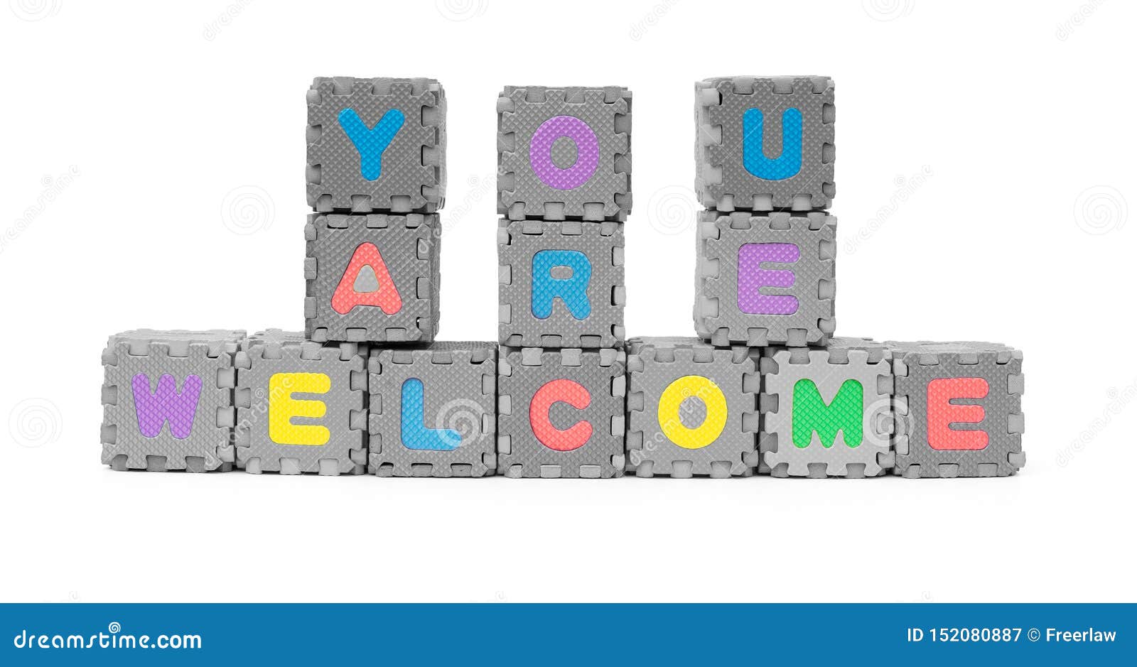 YOU are WELCOME Shaped by Alphabet Jigsaw Puzzle Stock Image - Image of ...