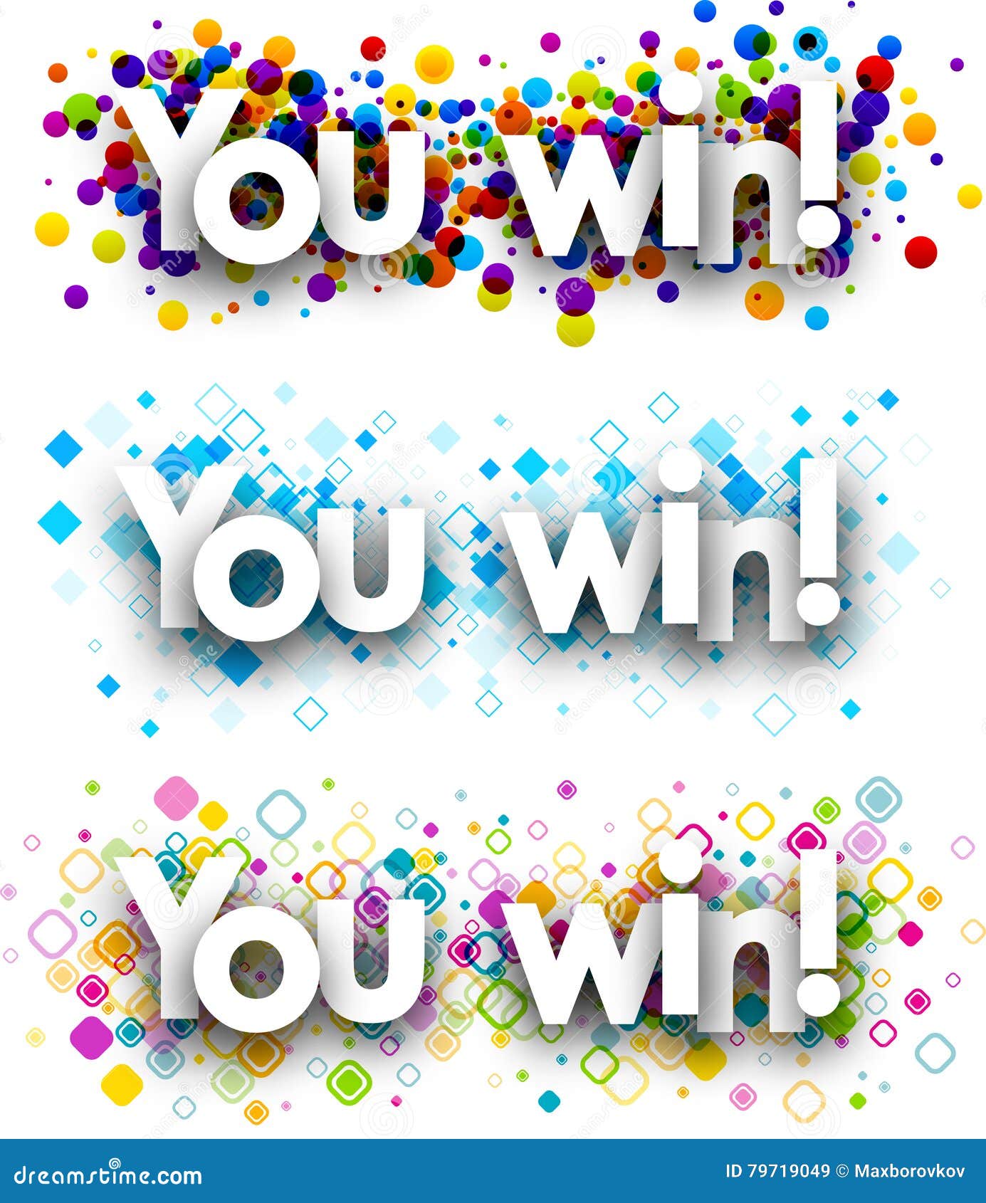 You win colour banners. stock vector. Illustration of prize - 79719049