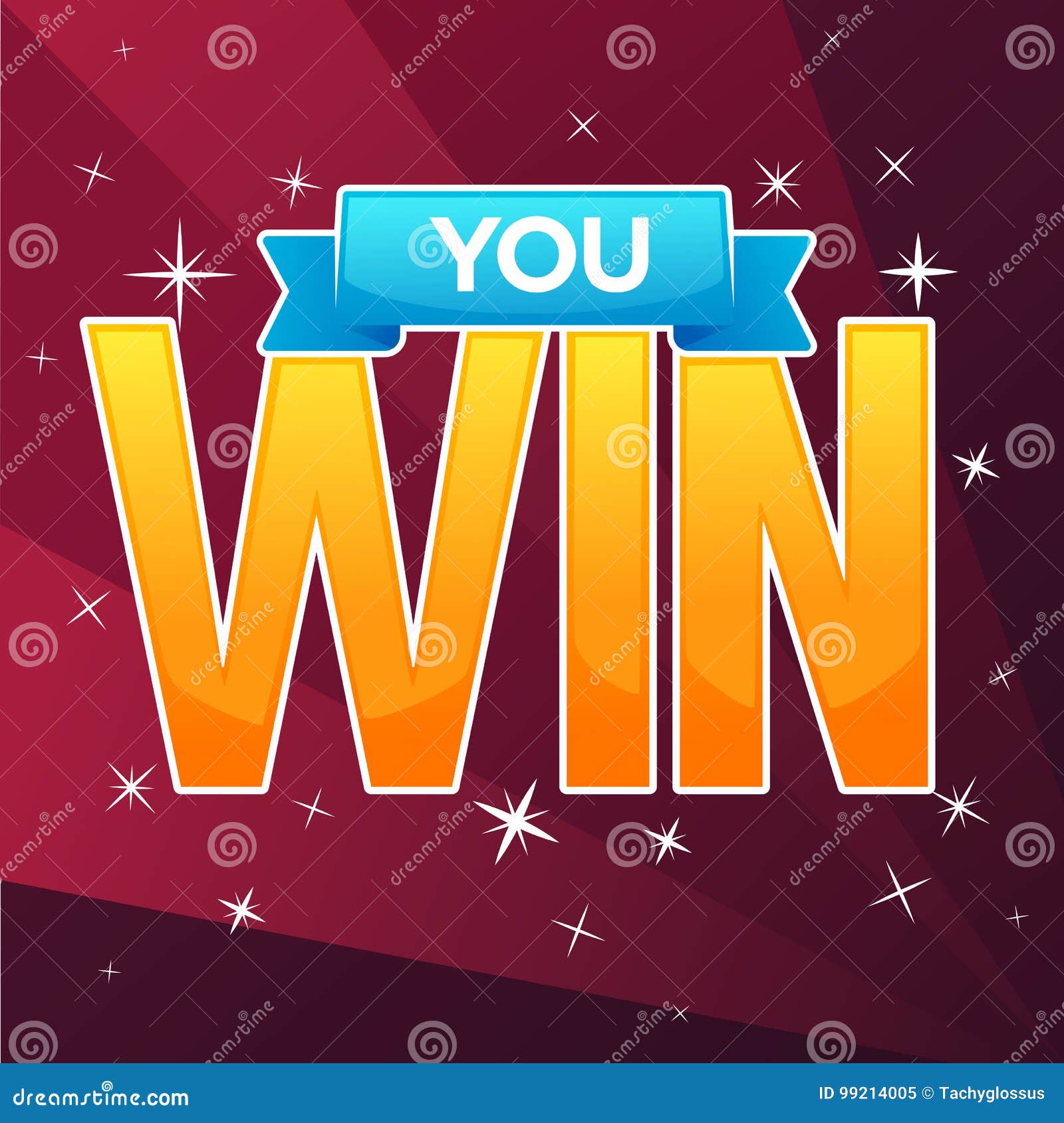 You Win, Congratulation Bright and Glossy Banner with Lettering Stock ...