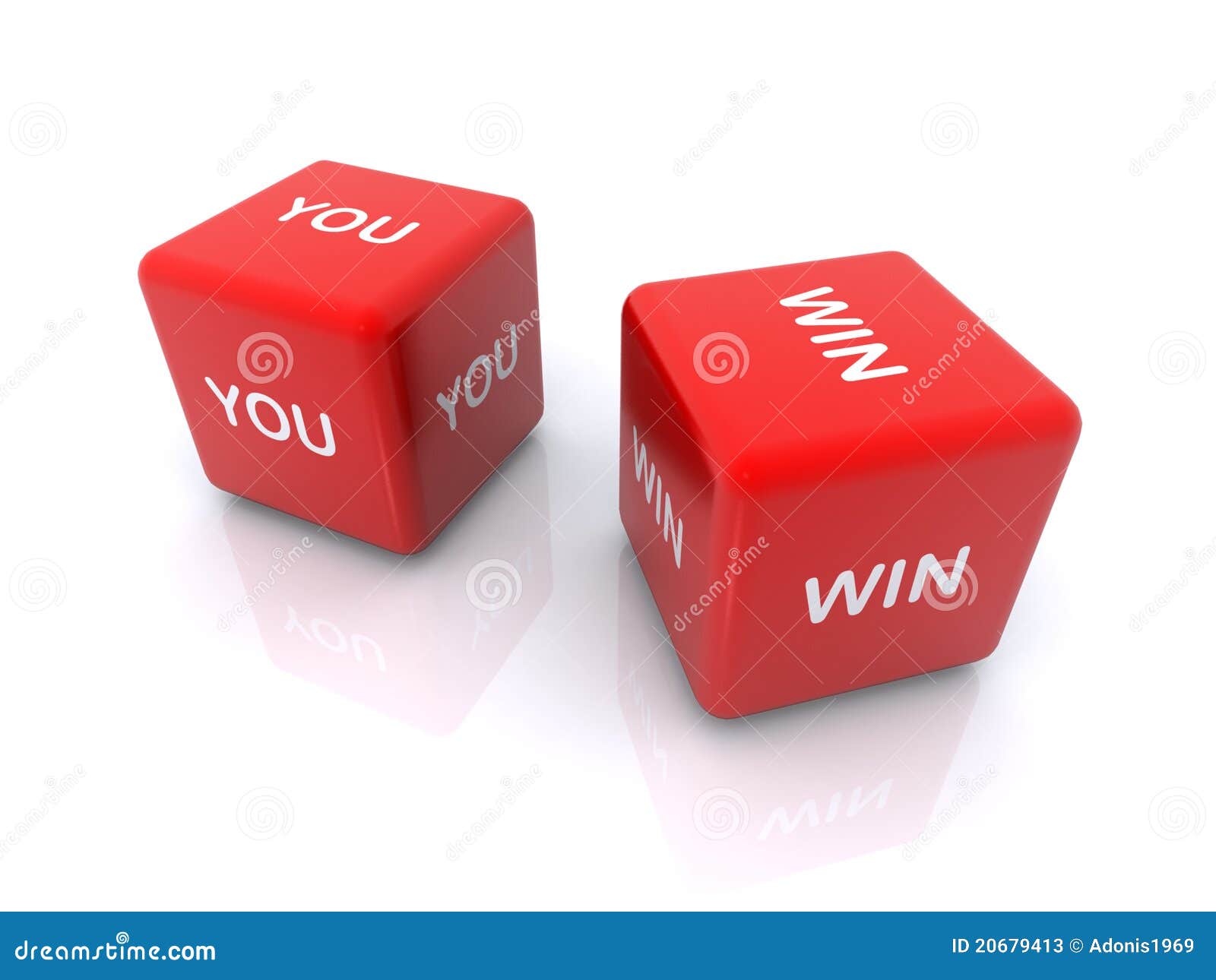 You win on dice stock illustration. Illustration of winner - 20679413