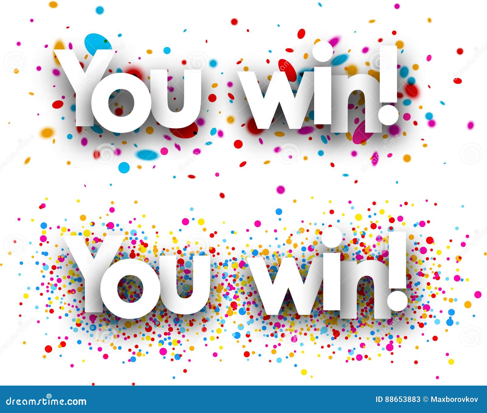 You win paper banners. stock vector. Illustration of amazing - 88653883
