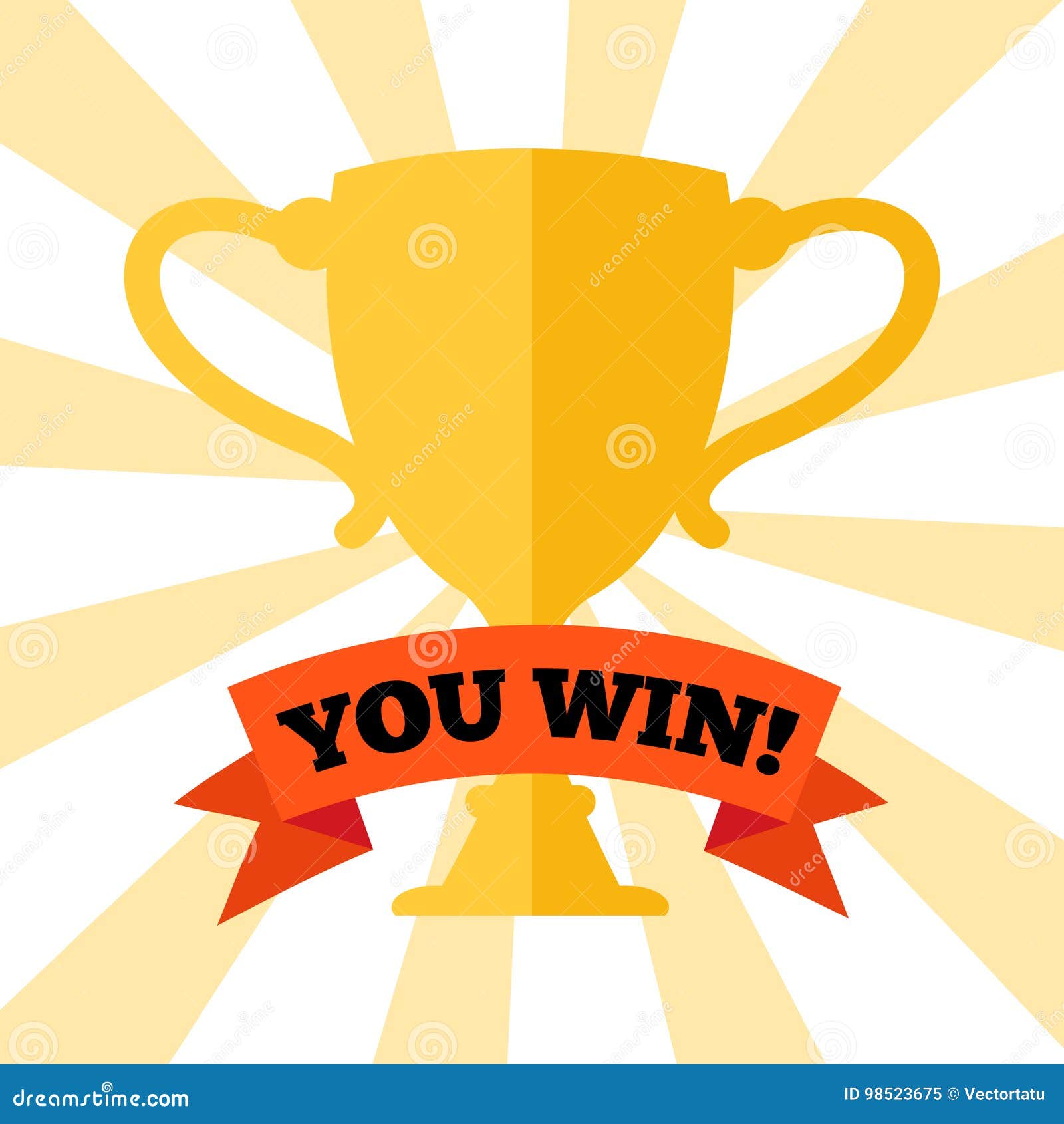 You Win! Poster with Prize Cup Stock Vector - Illustration of creative ...