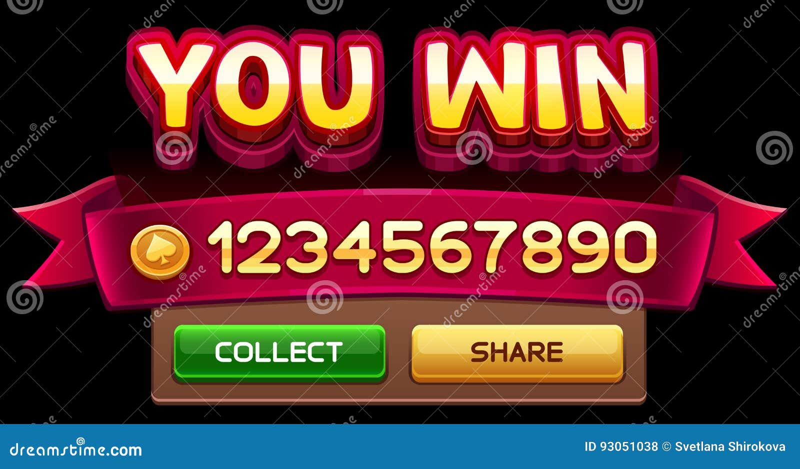 You win screen for game stock vector. Illustration of casino - 93051038