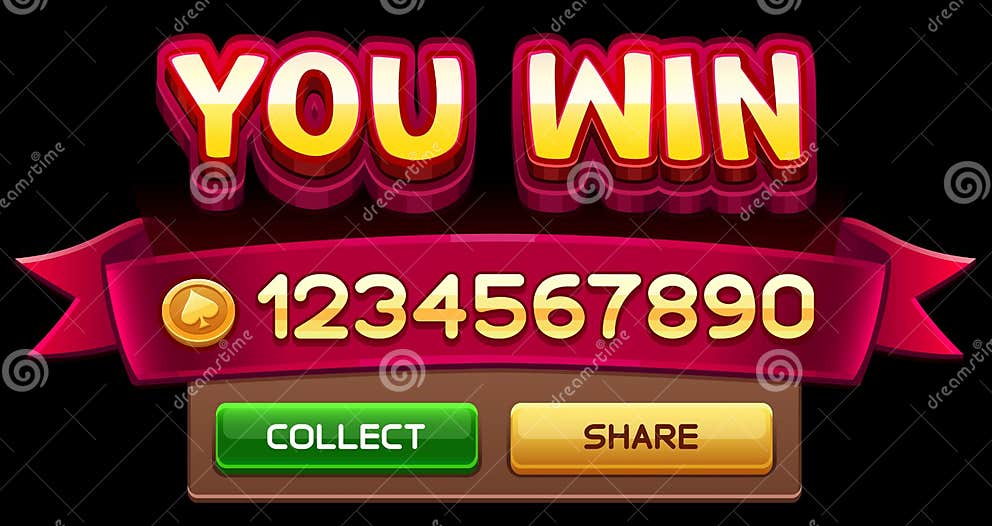 You win screen for game stock vector. Illustration of casino - 93051038