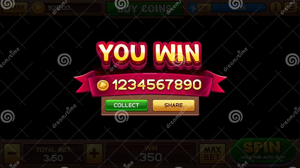 You win screen for game stock vector. Illustration of champion - 93051048