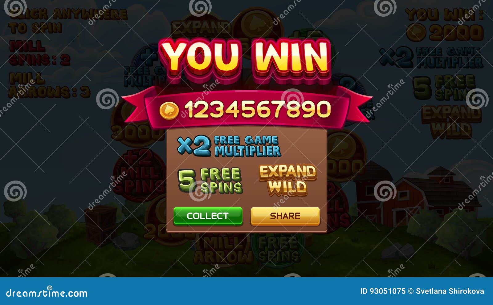 You win screen for game stock vector. Illustration of prize - 93051075