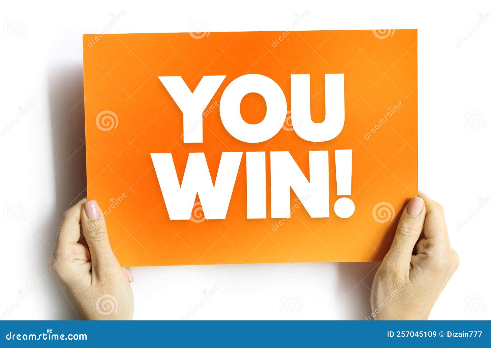 YOU WIN! Text Concept for Presentations and Reports Stock Image - Image ...