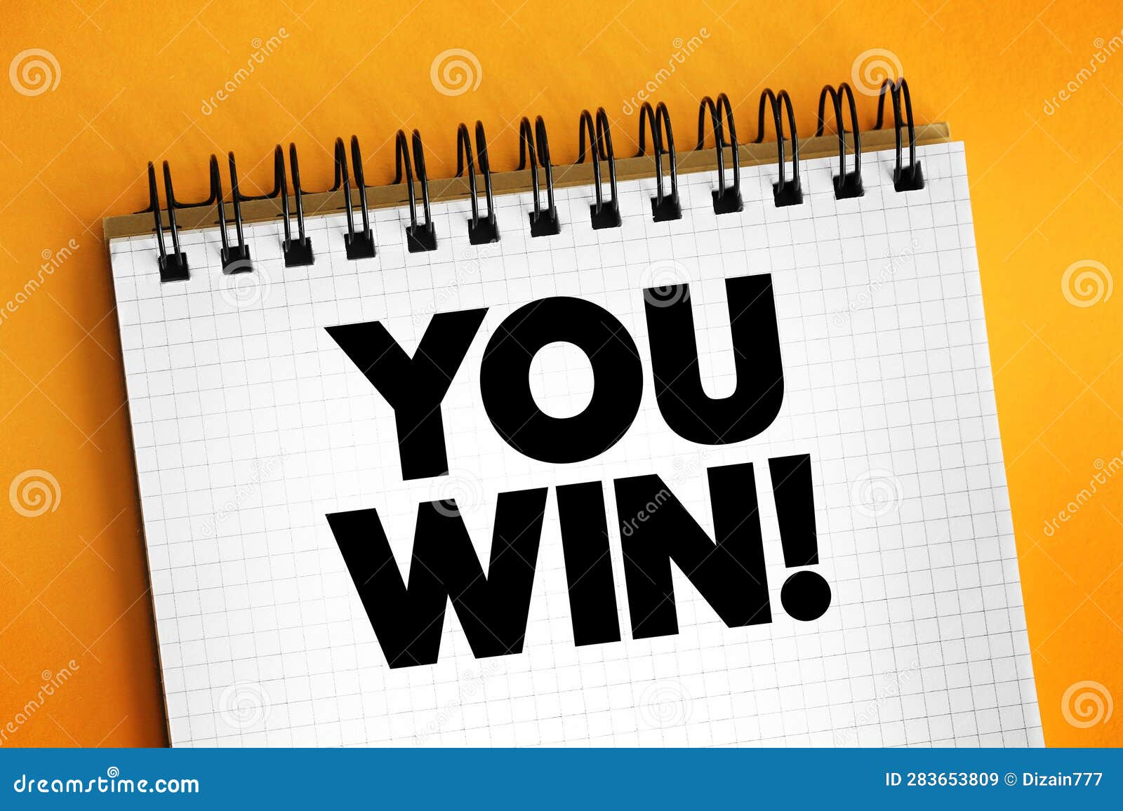 YOU WIN! Text Concept for Presentations and Reports Stock Image - Image ...
