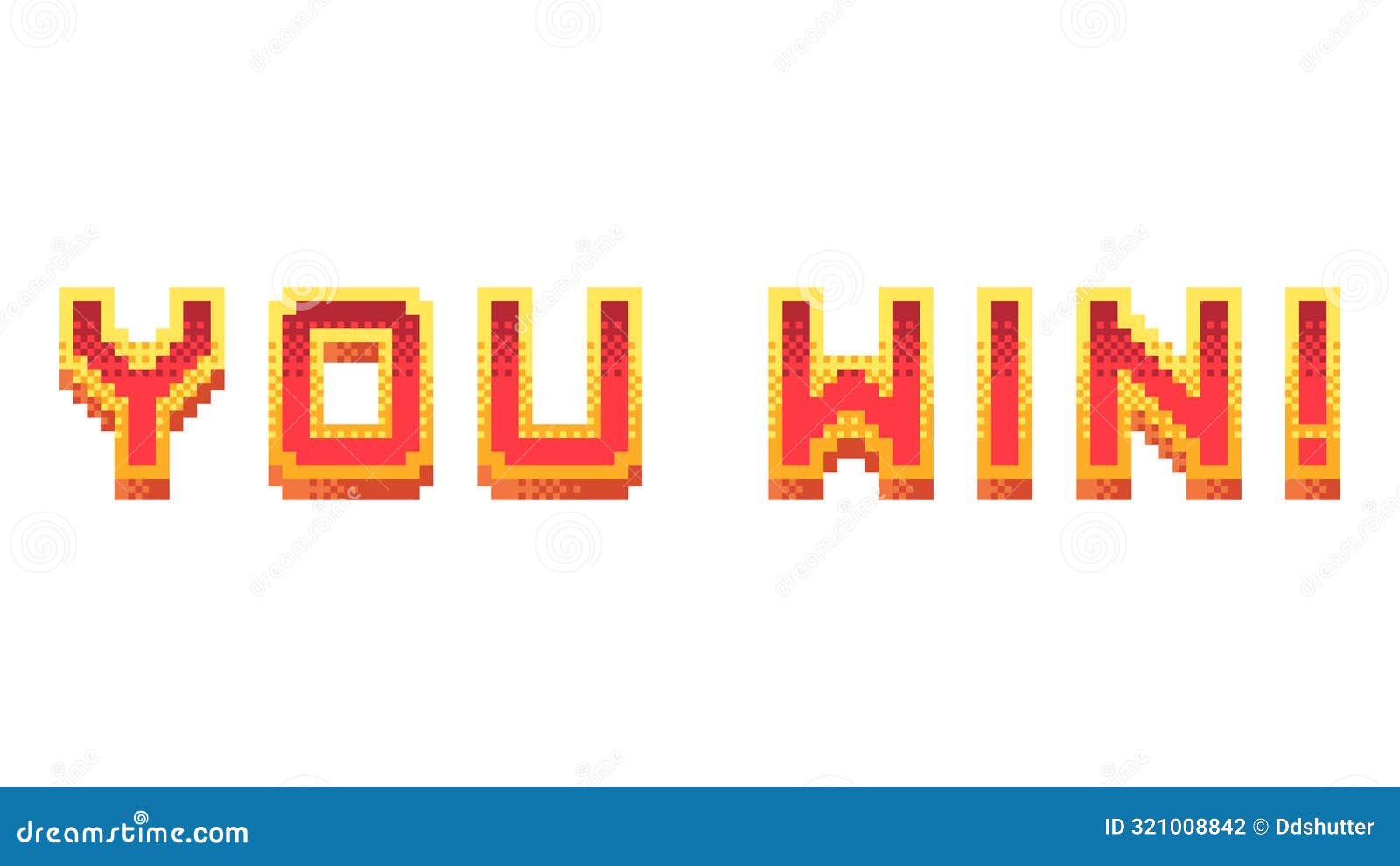 You Win Text in Pixel Art Style. Stock Illustration - Illustration of ...