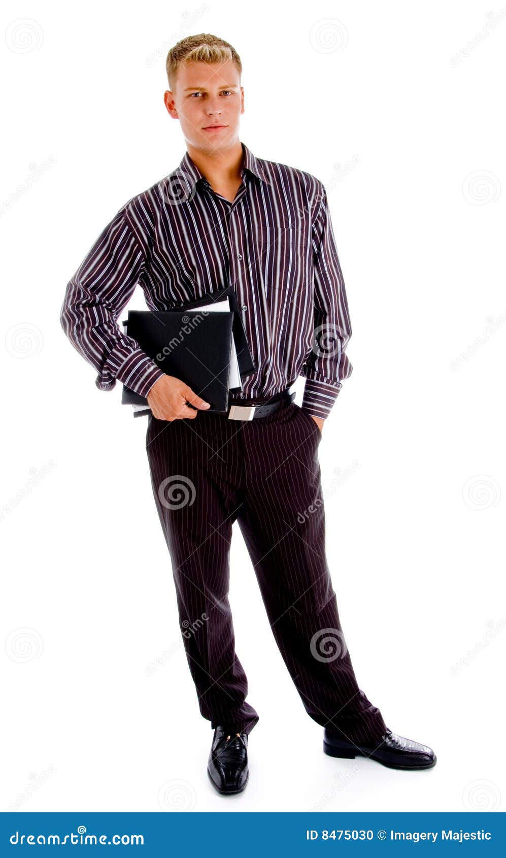 Young Accountant Standing with Files Stock Photo - Image of american ...
