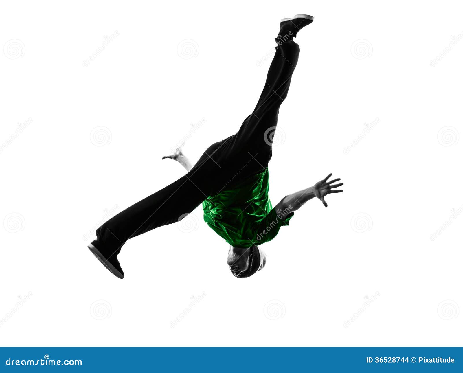 Young Acrobatic Break Dancer Breakdancing Man Silhouette Stock Photo ...