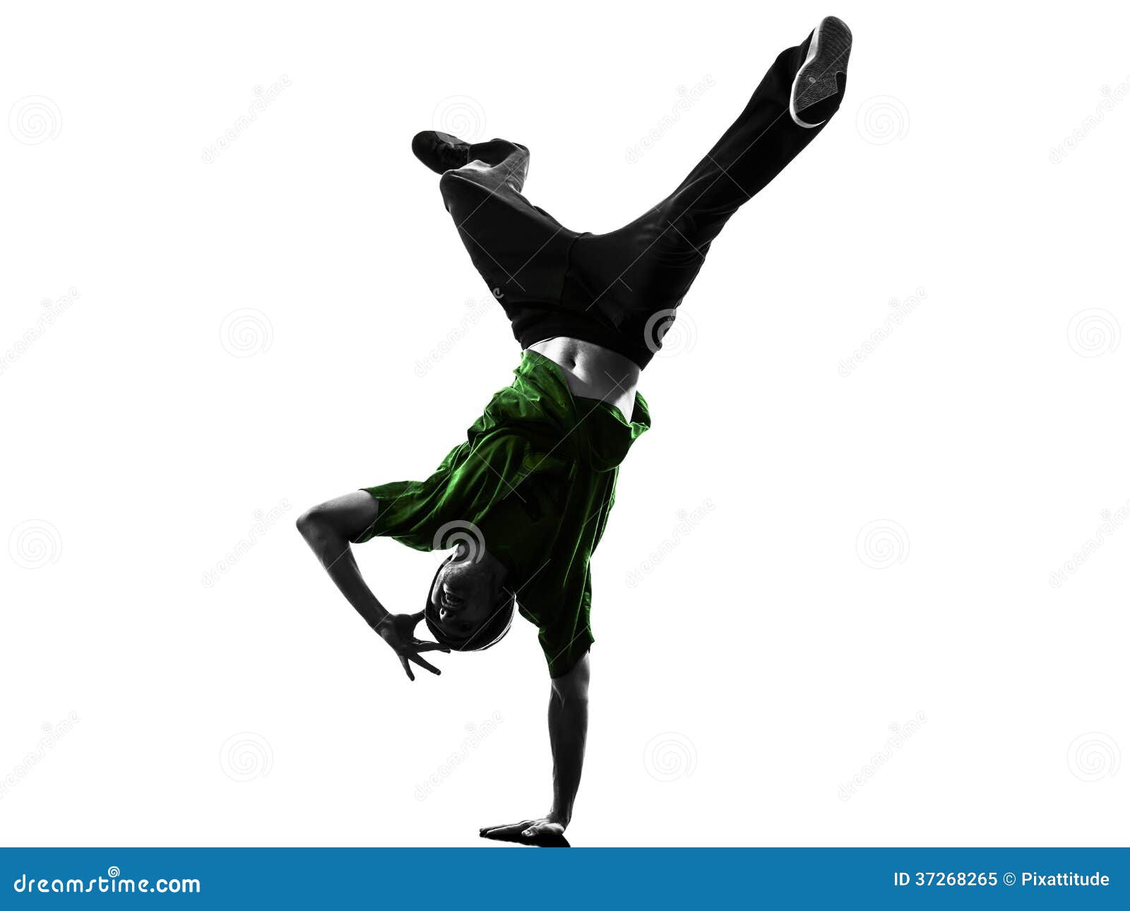 Young Acrobatic Break Dancer Breakdancing Man Silhouette Stock Image ...