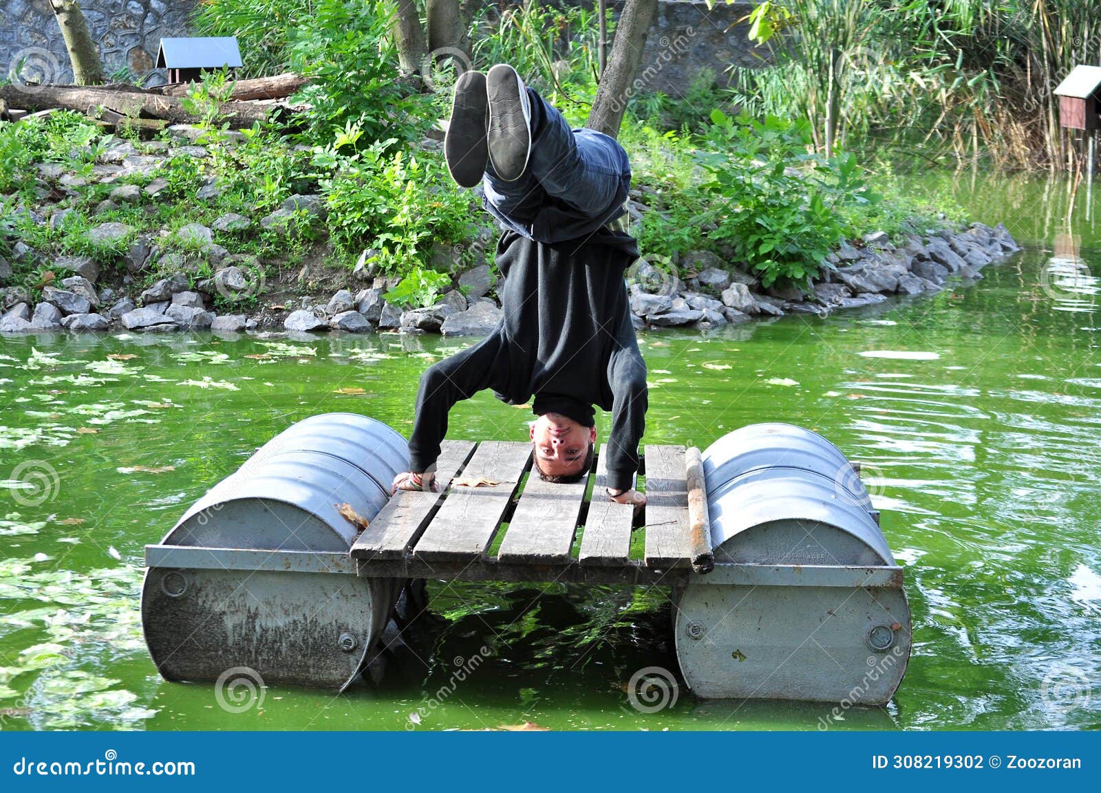 A young acrobatic dancer stock photo. Image of handstand - 308219302
