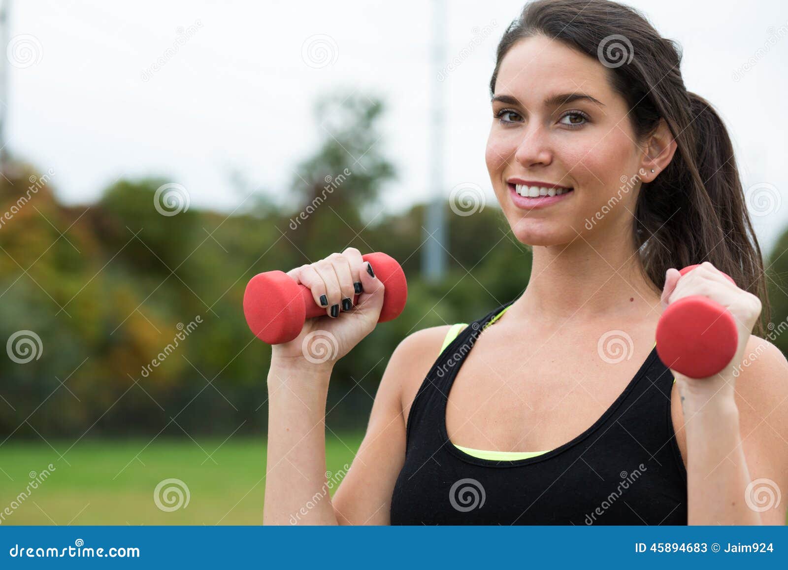 Young Active Woman Outdoors Smiling Stock Image - Image of healthy ...