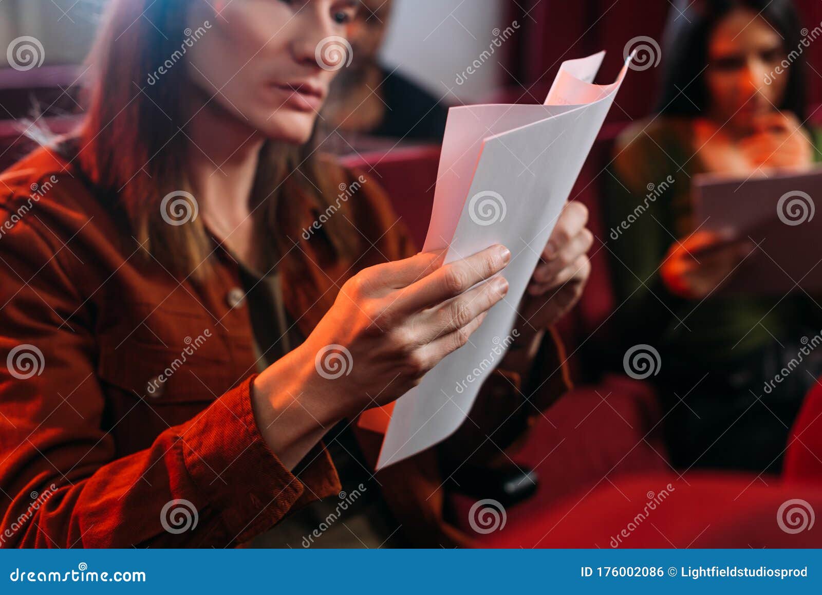 Actors and Actress Reading Scripts in Stock Photo - Image of dramatic ...