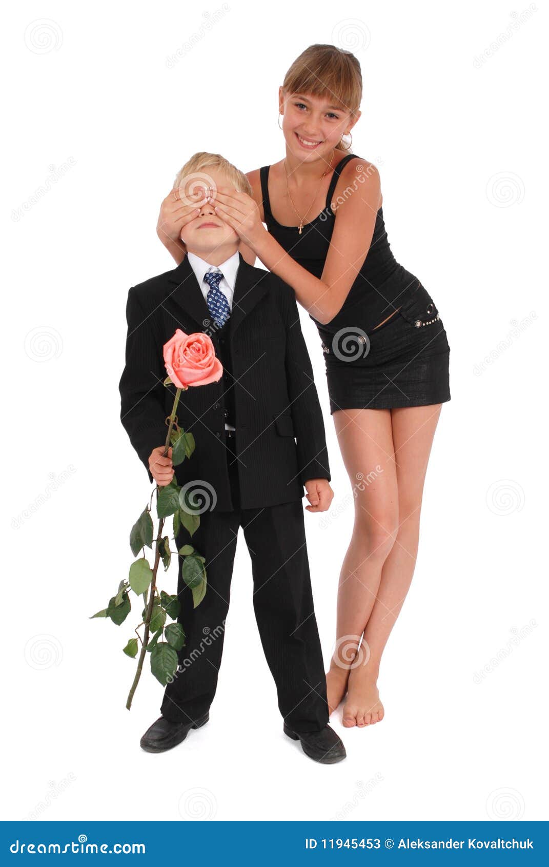 The young admirer stock image. Image of isolated, couple - 11945453