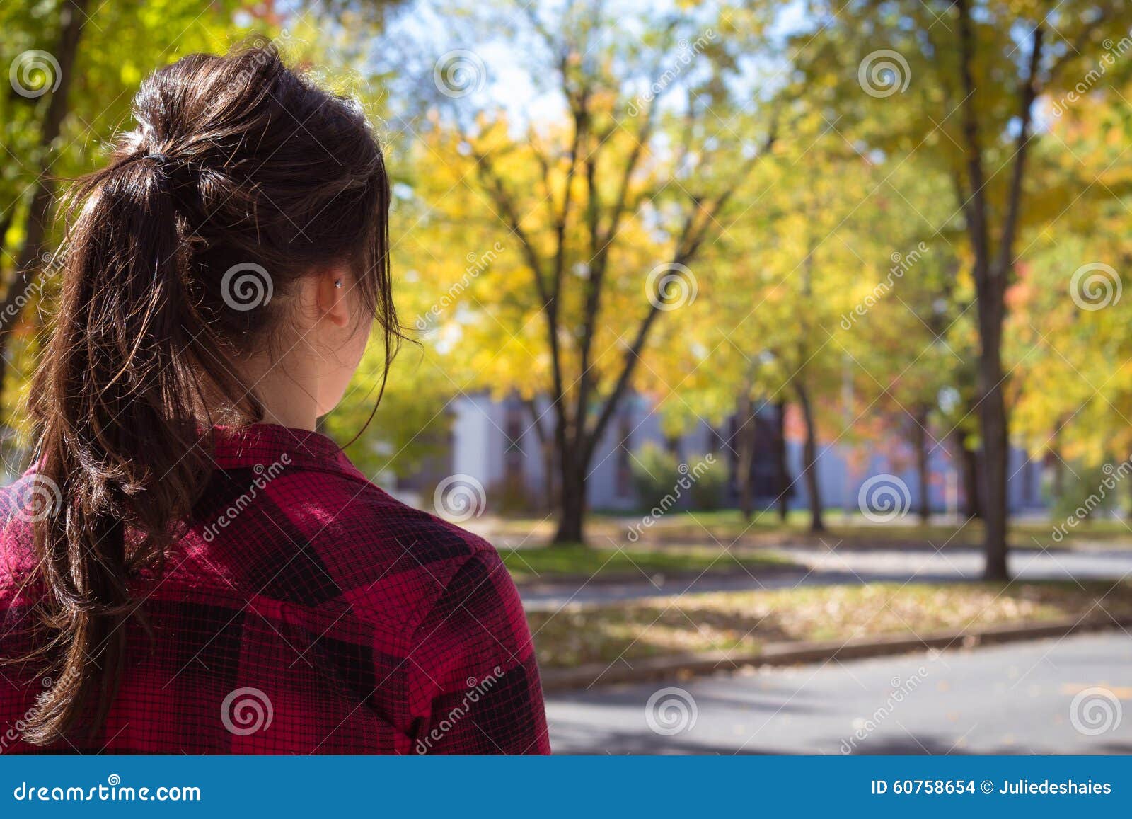 Young Adult Back View Looking Foward Stock Photo - Image of girl, rear ...