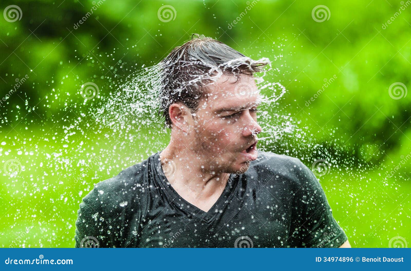Young Adult Completely Drenched Shaking His Head Stock Photo - Image of ...