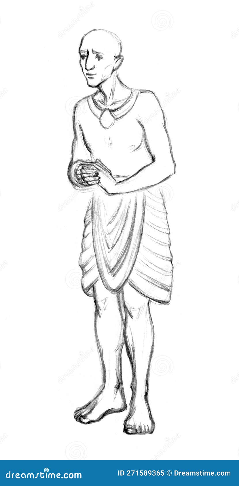 Bald Egyptian Servant. Pencil Drawing Stock Illustration - Illustration ... Bald Egyptian Servant. Pencil Drawing Stock Illustration - Illustration ...