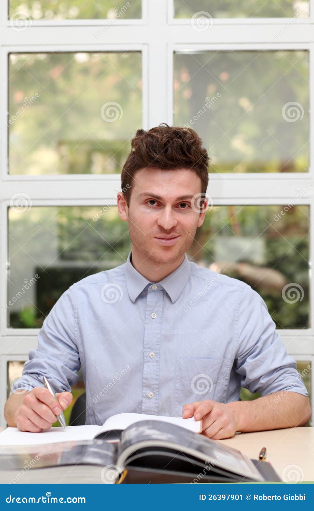 Young Adult Man Writing Note Stock Image - Image of education, notes ...