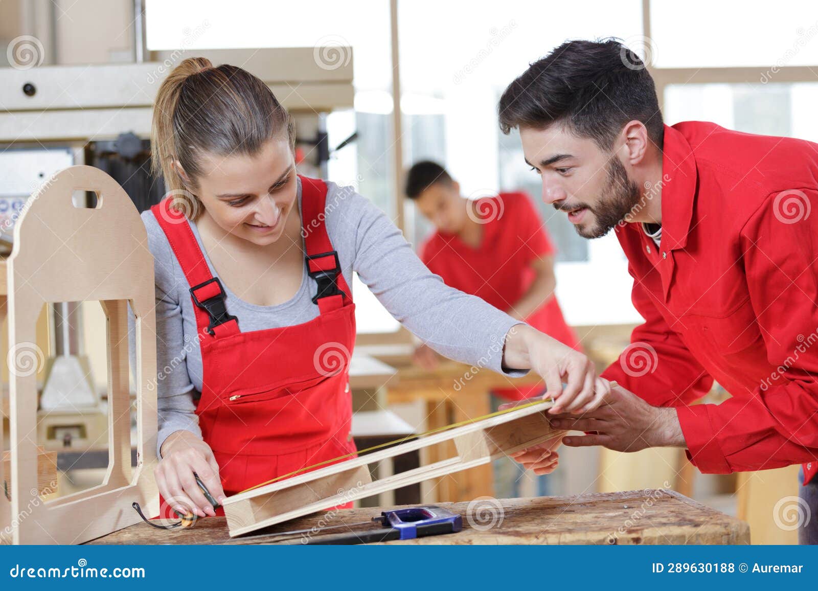 Young-adult Students in Carpentry Class Stock Photo - Image of vocation ...
