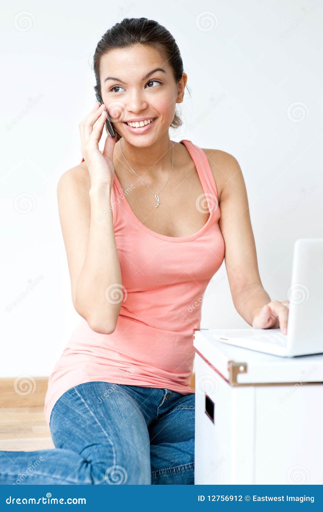 Young Adult Using Laptop stock photo. Image of laptop - 12756912