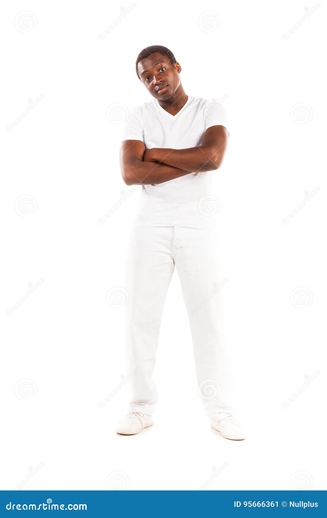 Young Adult on White Background Stock Image - Image of male, black ...